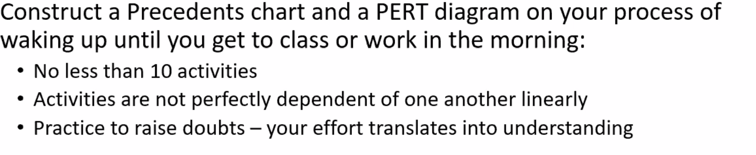 Solved Construct a Precedents chart and a PERT diagram on | Chegg.com