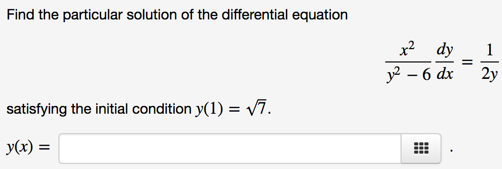 Solved Find the particular solution of the differential | Chegg.com