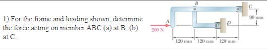 Solved 1) For the frame and loading shown, determine the | Chegg.com