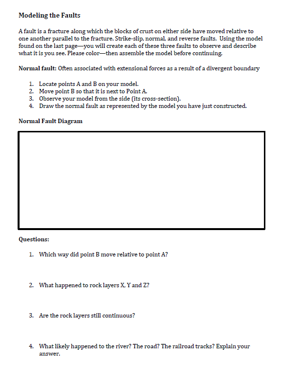 Solved Modeling the Faults A fault is a fracture along which | Chegg.com