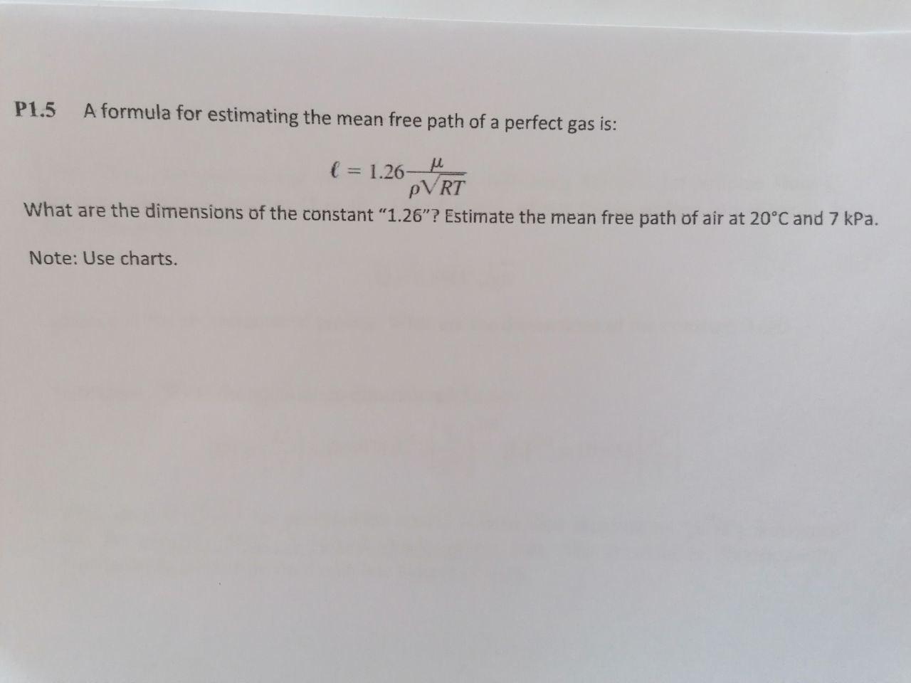 Solved P1.5 A formula for estimating the mean free path of a | Chegg.com