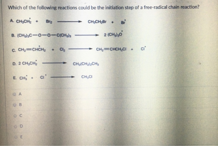 Solved Which of the following reactions could be the | Chegg.com