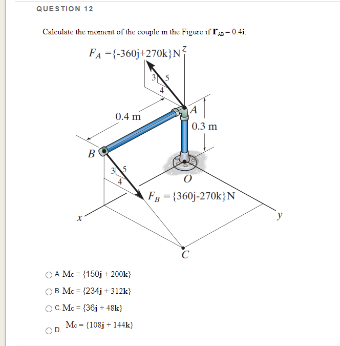 Solved Calculate the moment of the couple in the Figure if | Chegg.com