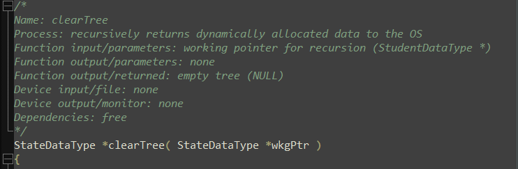 Solved PLEASE COMPLETE THE FOLLOWING FUNCTION IN THE | Chegg.com