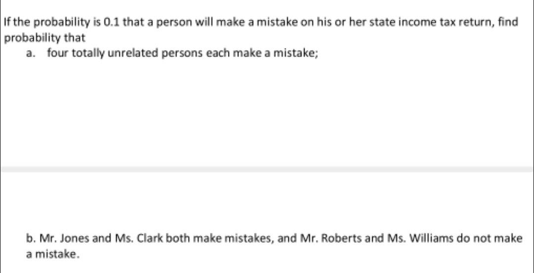 Solved If the probability is 0.1 that a person will make a | Chegg.com