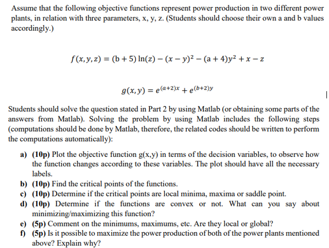 Solved Assume that the following objective functions | Chegg.com