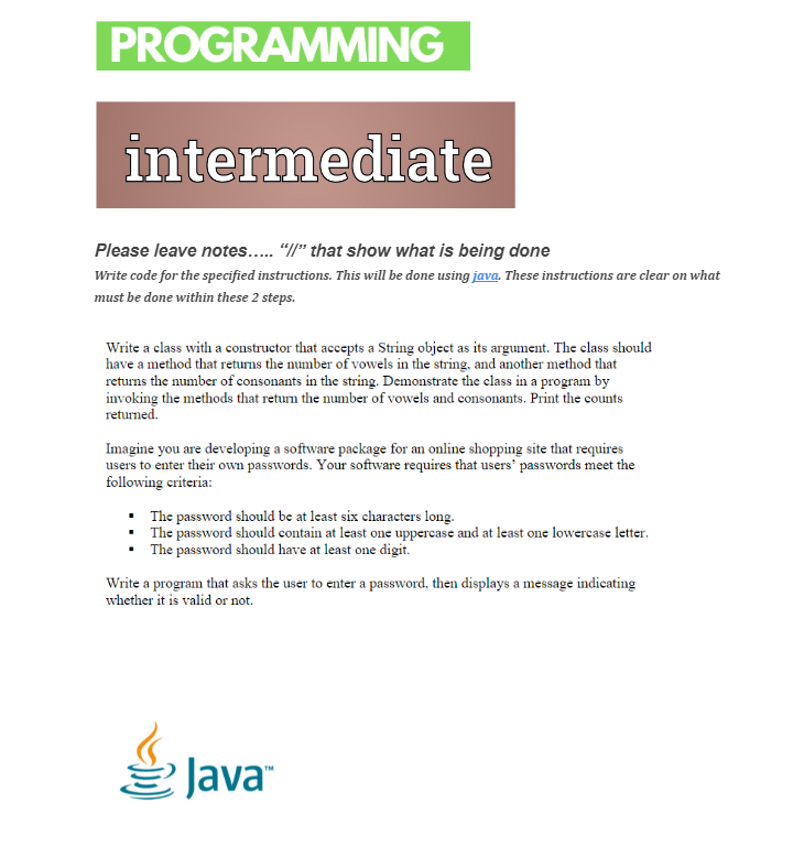 Solved PROGRAMMING intermediate Please leave notes..... "Il" | Chegg.com