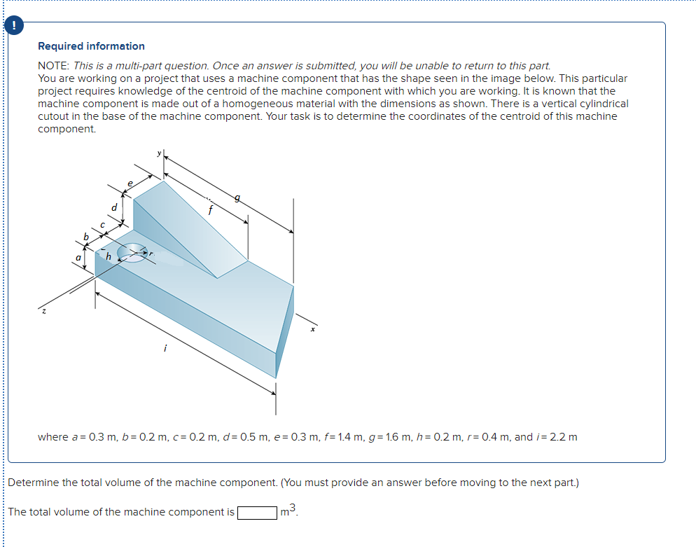 Solved ! Required information NOTE: This is a multi-part | Chegg.com