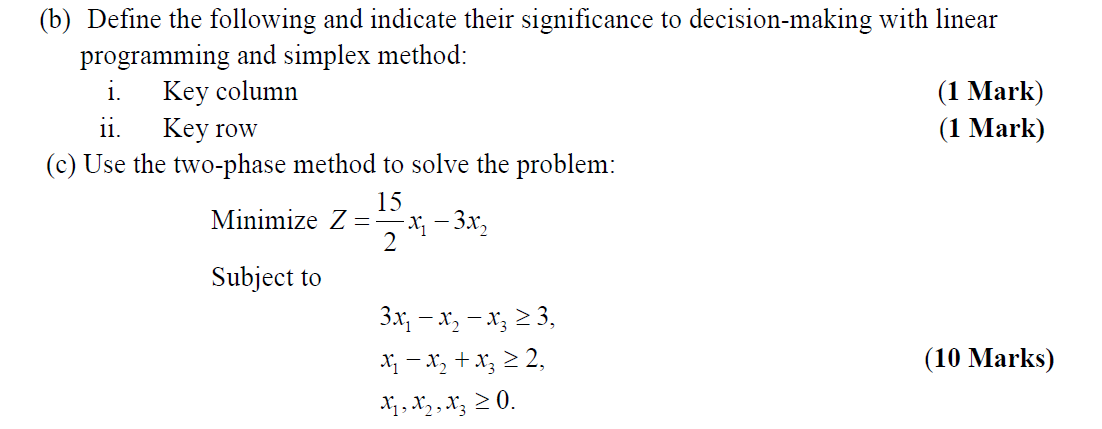Solved (b) Define the following and indicate their | Chegg.com