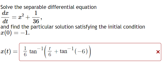 Solved Solve the separable differential equation | Chegg.com