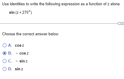 Solved Use identities to write the following expression as a | Chegg.com