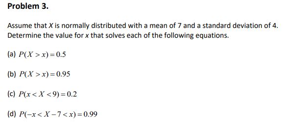 Solved Assume that X is normally distributed with a mean of | Chegg.com