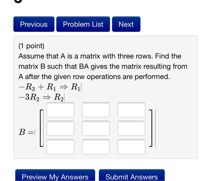 Solved Assume that A is a matrix with three rows. Find the | Chegg.com