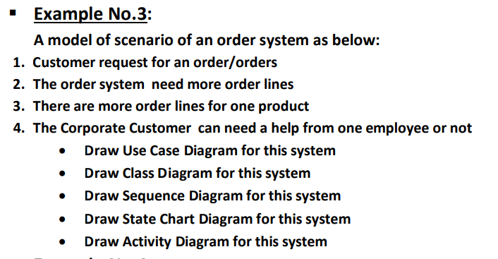 Solved • Example No.3: A model of scenario of an order | Chegg.com
