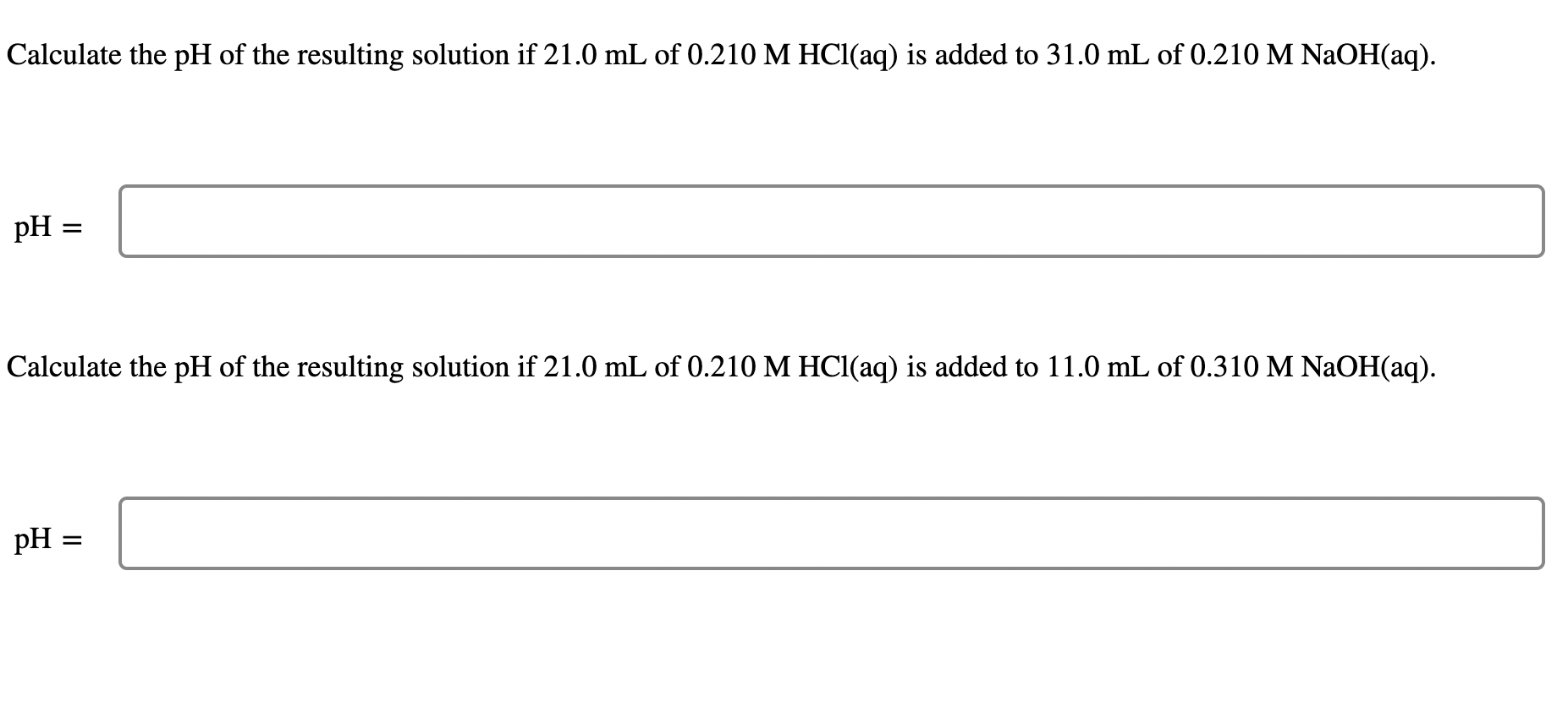 Solved Calculate the pH of the resulting solution if 21.0 mL | Chegg.com