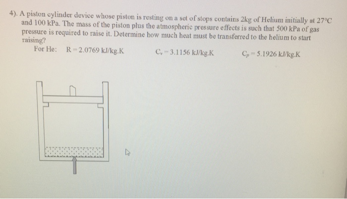 Solved A piston cylinder device whose piston is resting on a | Chegg.com Solved A piston cylinder device whose piston is resting on a | Chegg.com