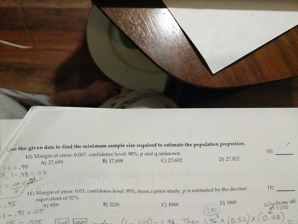 Solved Use the given data to find the minimum sample size | Chegg.com