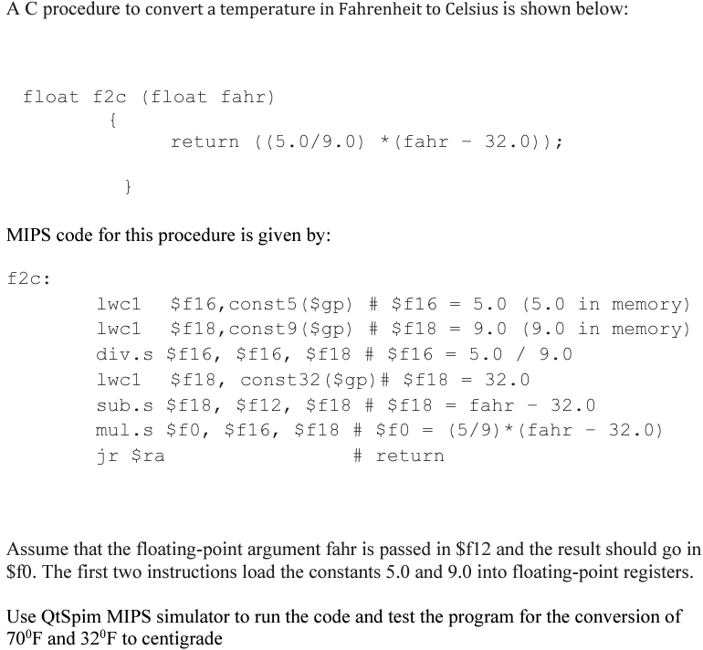Solved Please write the Program code in MIPS I just need the | Chegg.com Solved Please write the Program code in MIPS I just need the | Chegg.com