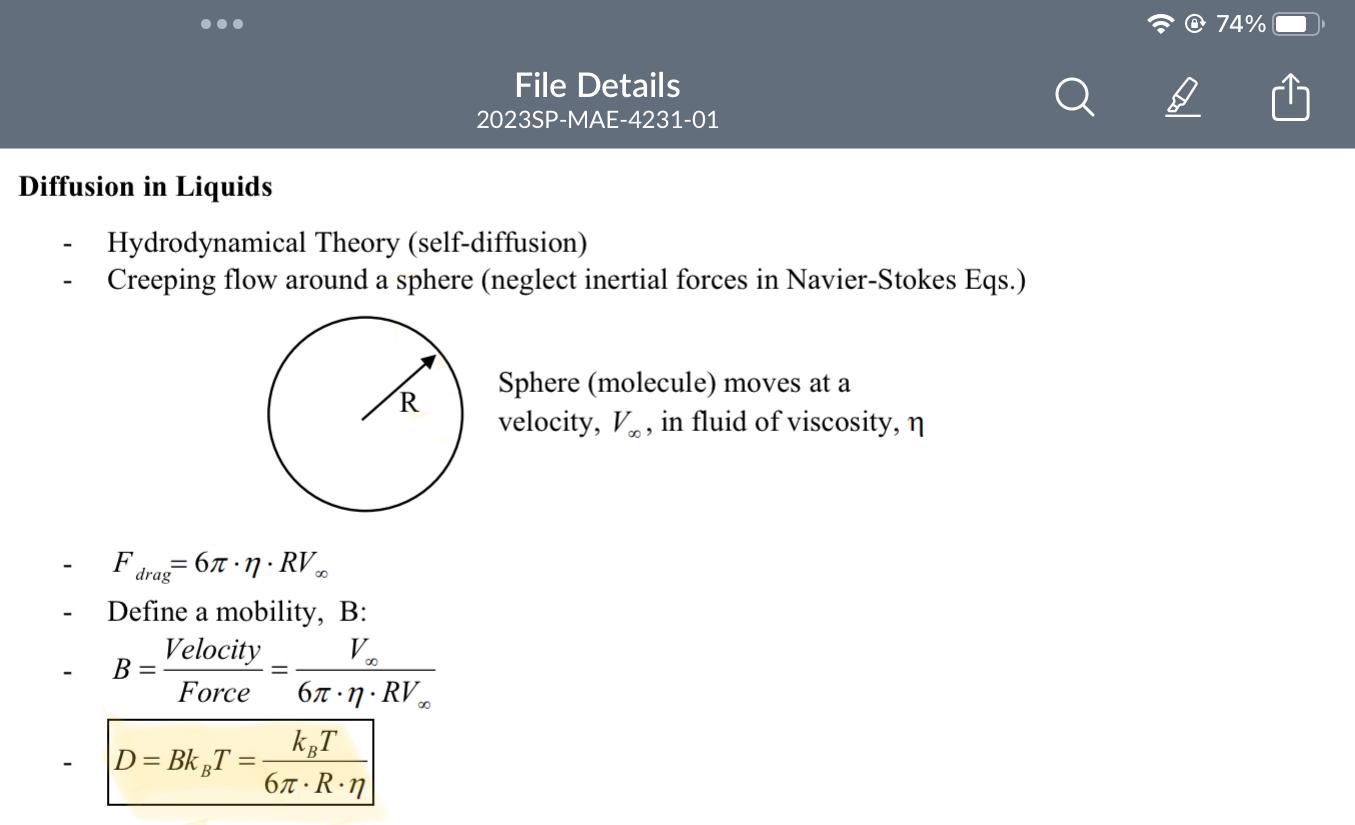 Solved Calculate The Diffusivity Of Water As A Liquid At
