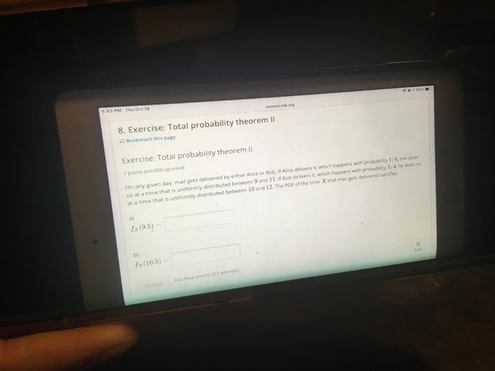 Solved 8. Exercise: Total probability theorem II 2 Bookmark | Chegg.com