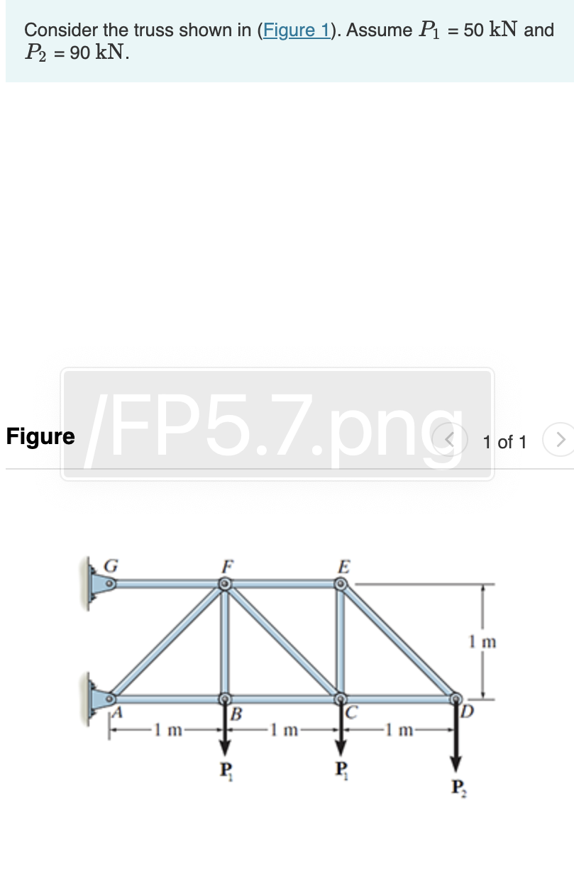 Solved Consider the truss shown in (Figure 1). Assume P1 = | Chegg.com Solved Consider the truss shown in (Figure 1). Assume P1 = | Chegg.com