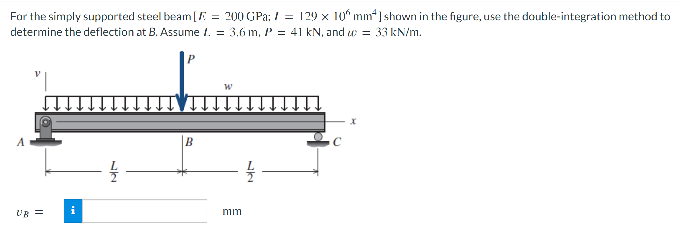 Solved For the simply supported steel beam | Chegg.com