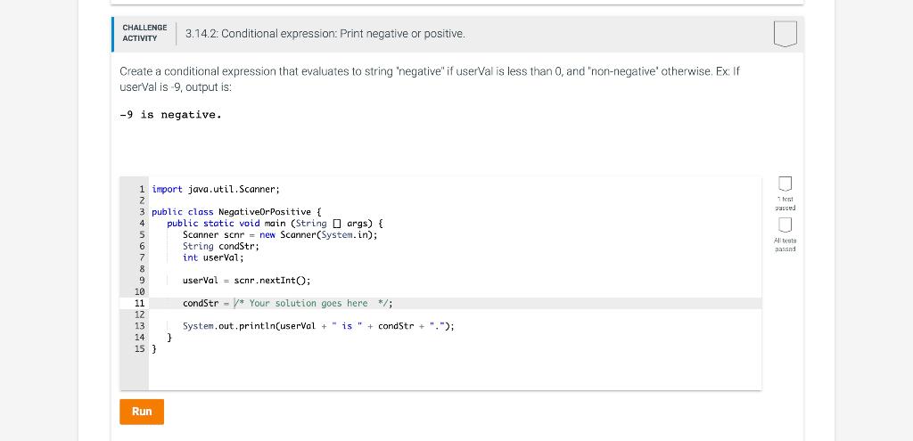 Solved CHALLENGE ACTIVITY 3.14.2: Conditional expression: | Chegg.com