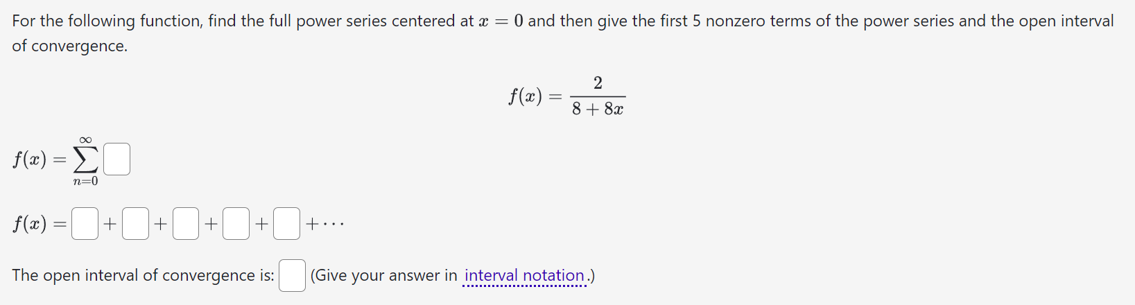 Solved For the following function, find the full power | Chegg.com
