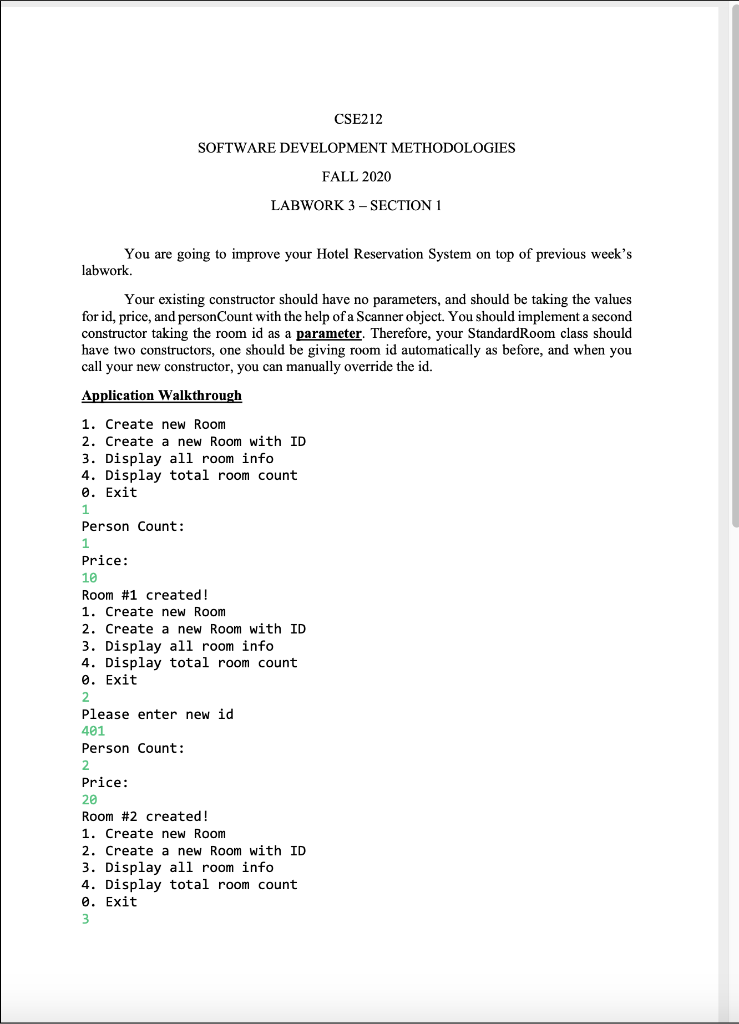 Solved CSE212 SOFTWARE DEVELOPMENT METHODOLOGIES FALL 2020 | Chegg.com