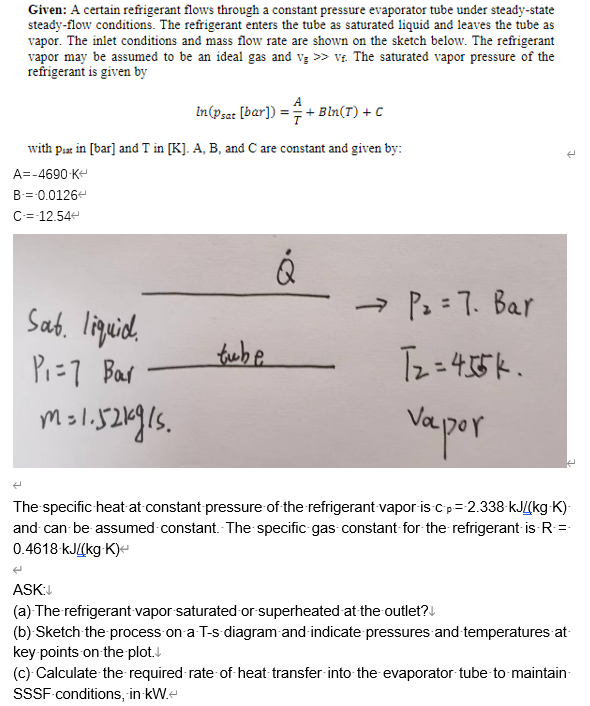Solved The specific heat at ﻿constant pressure of ﻿the | Chegg.com