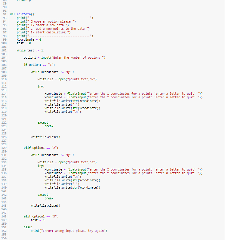 Solved 3. Data Points Menus: a. Display stored points data | Chegg.com