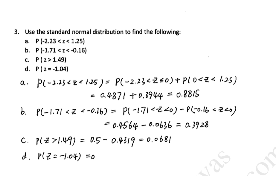 Solved How do I use a standard normal distribution to find | Chegg.com