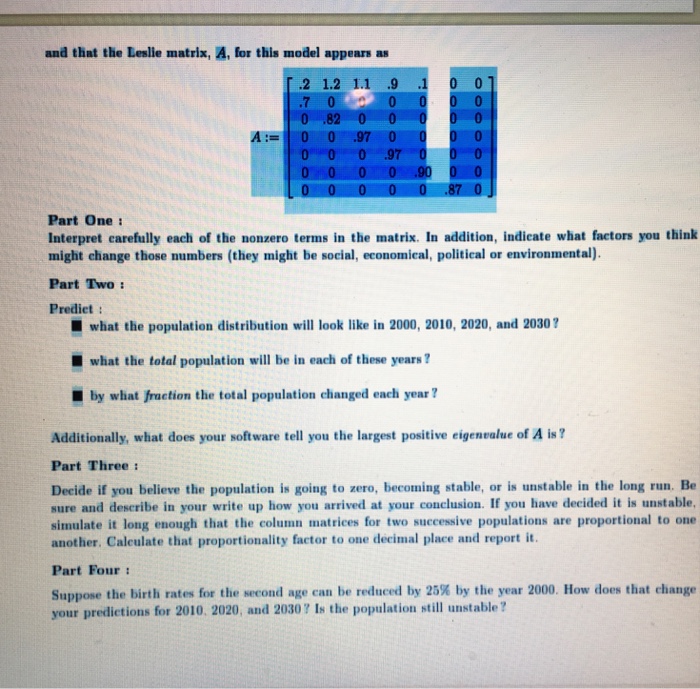 Solved This project is about population modeling and how | Chegg.com