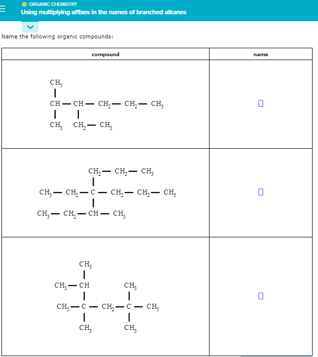 Solved ORGANIC CHEMISTRY Using multiplying affixes in the | Chegg.com