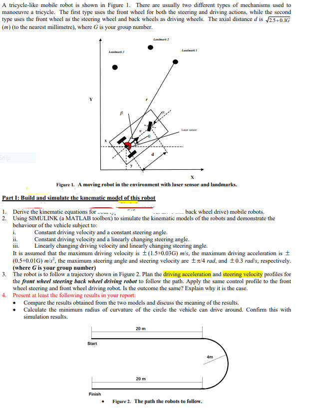 Solved Part I: Build and simulate the kinematic model of | Chegg.com