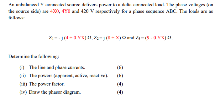 Solved An unbalanced Y-connected source delivers power to a | Chegg.com