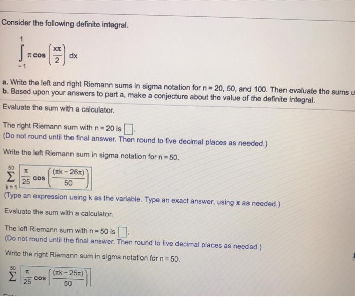 Solved Consider the following definite integral. xct a. | Chegg.com