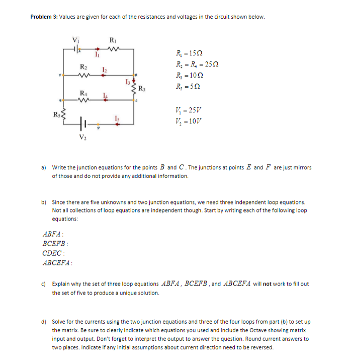 Solved Problem 3: Values are given for each of the | Chegg.com