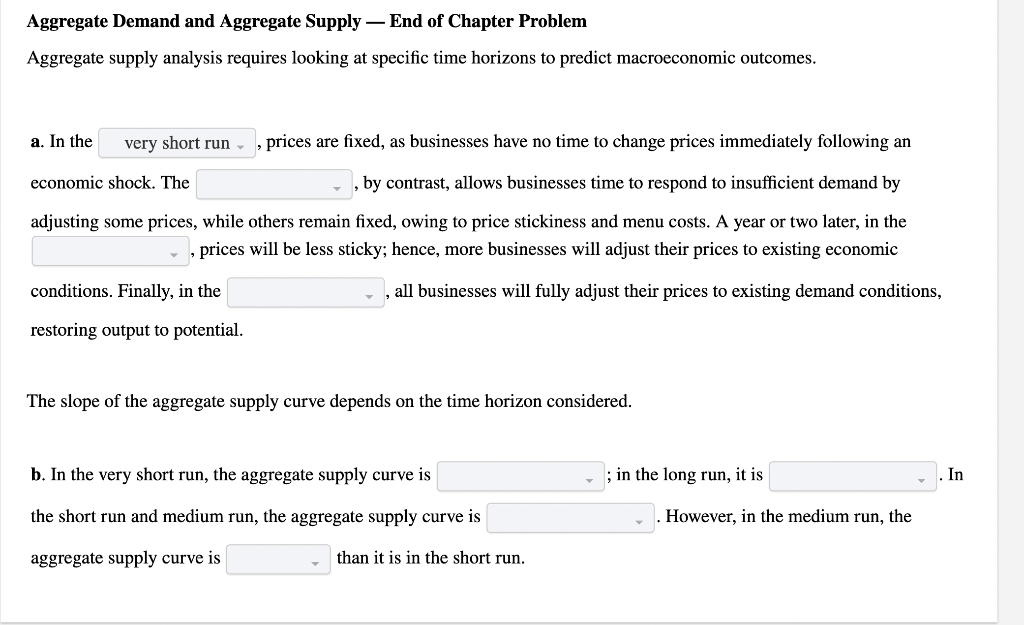 Solved Aggregate Demand and Aggregate Supply - End of | Chegg.com