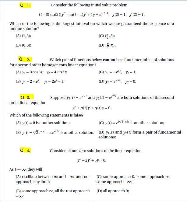 Solved Q 1. Consider the following initial value problem | Chegg.com