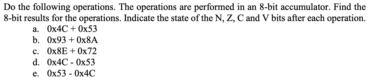 Solved Do the following operations. The operations are | Chegg.com