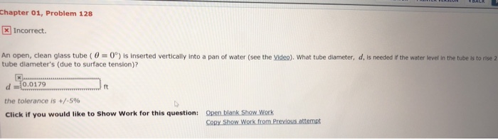 Solved Chapter 01, Problem 128 xIncorrect. An open, clean | Chegg.com