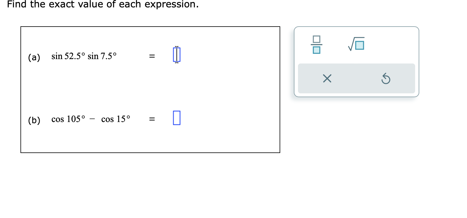 Solved Find the exact value of each expression. | Chegg.com
