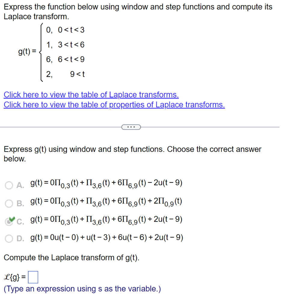 Solved Express the function below using window and step | Chegg.com