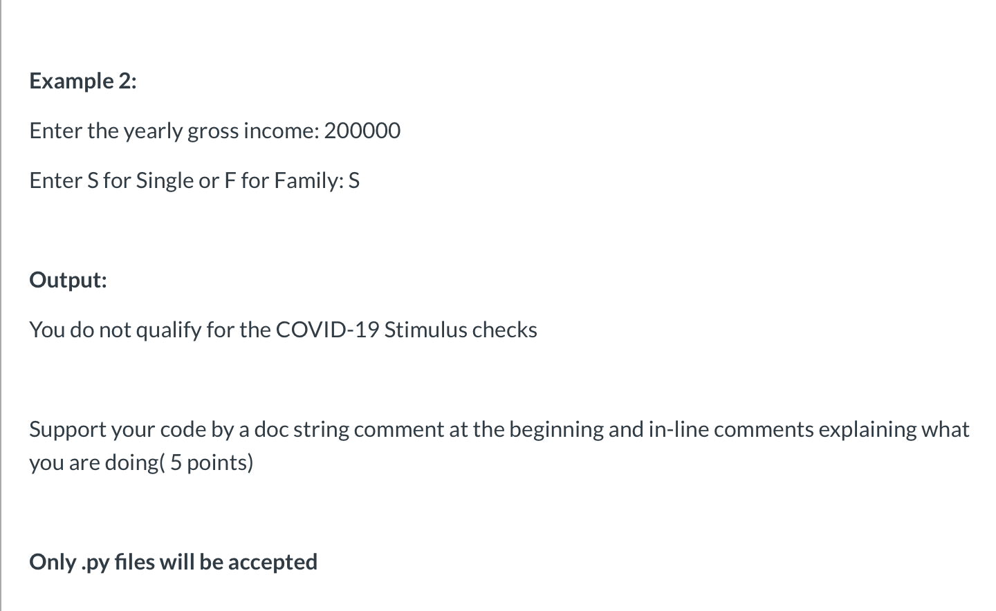 Solved Example 2: Enter the yearly gross income: 200000 | Chegg.com