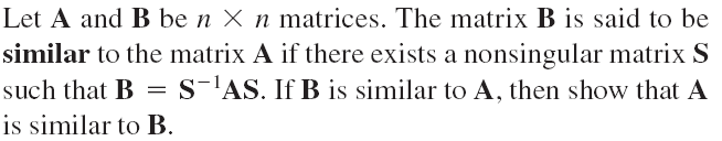 Solved Let A and B be n×n matrices. The matrix B is said to | Chegg.com