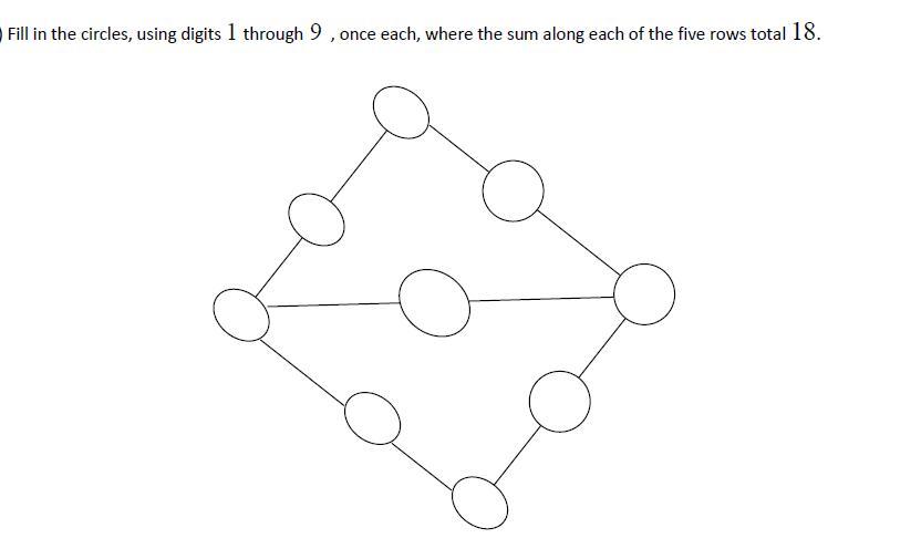 Solved Fill in the circles, using digits 1 through 9, once | Chegg.com Solved Fill in the circles, using digits 1 through 9, once | Chegg.com