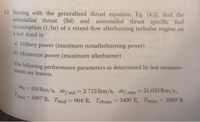 Solved 42 Starting with the generalized thrust equation, Eq. | Chegg.com