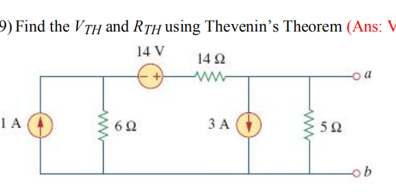 Solved 9) Find the VTH and RTH using Thevenin’s Theorem | Chegg.com
