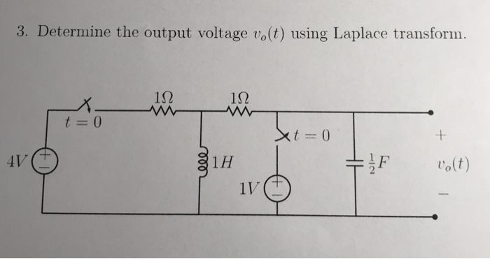 Solved 3. Determine the output voltage vo(t) using Laplace | Chegg.com